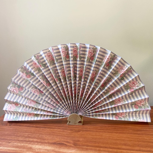 Vintage | Accents | Vintage Brass Shell Paper Fan 98s Boho Home Decor ...